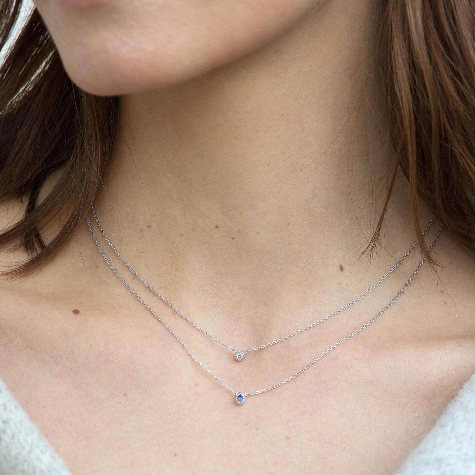 Collier diamant véritable en argent | Graazie